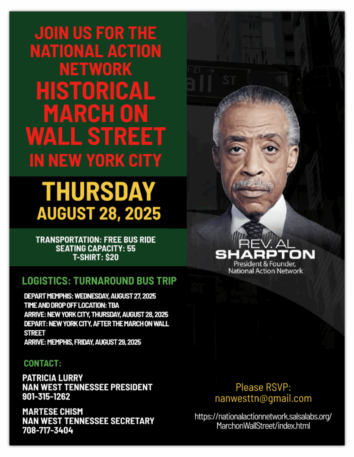 March On Wall Street | DEPART MEMPHIS: WED, AUGUST 27, 2025 | NAN